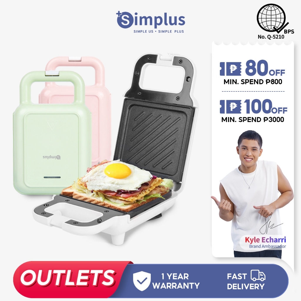 Simplus Sandwich Maker Bread Toaster Multifunctional Breakfast Machine ...