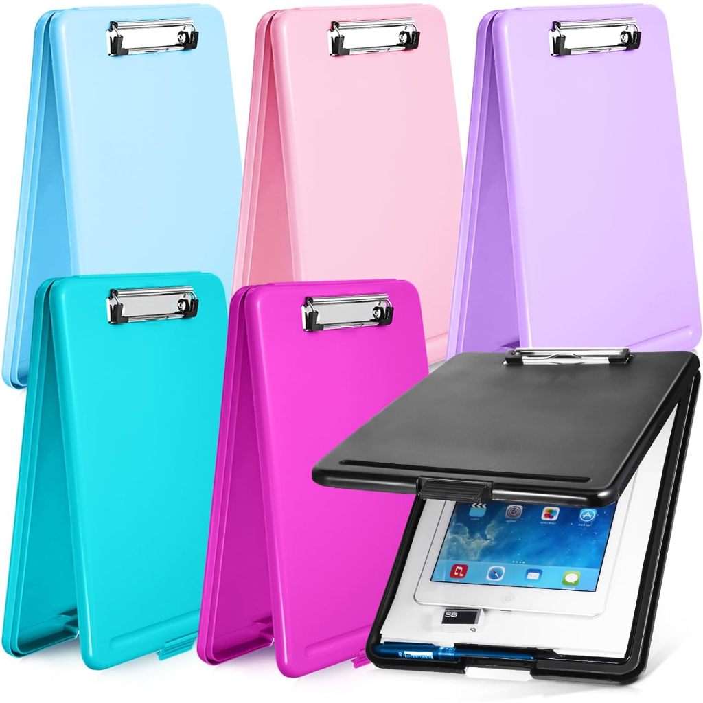 A4 Folder Plastic Clipboard with Low Profile Clip Storage File Binder ...