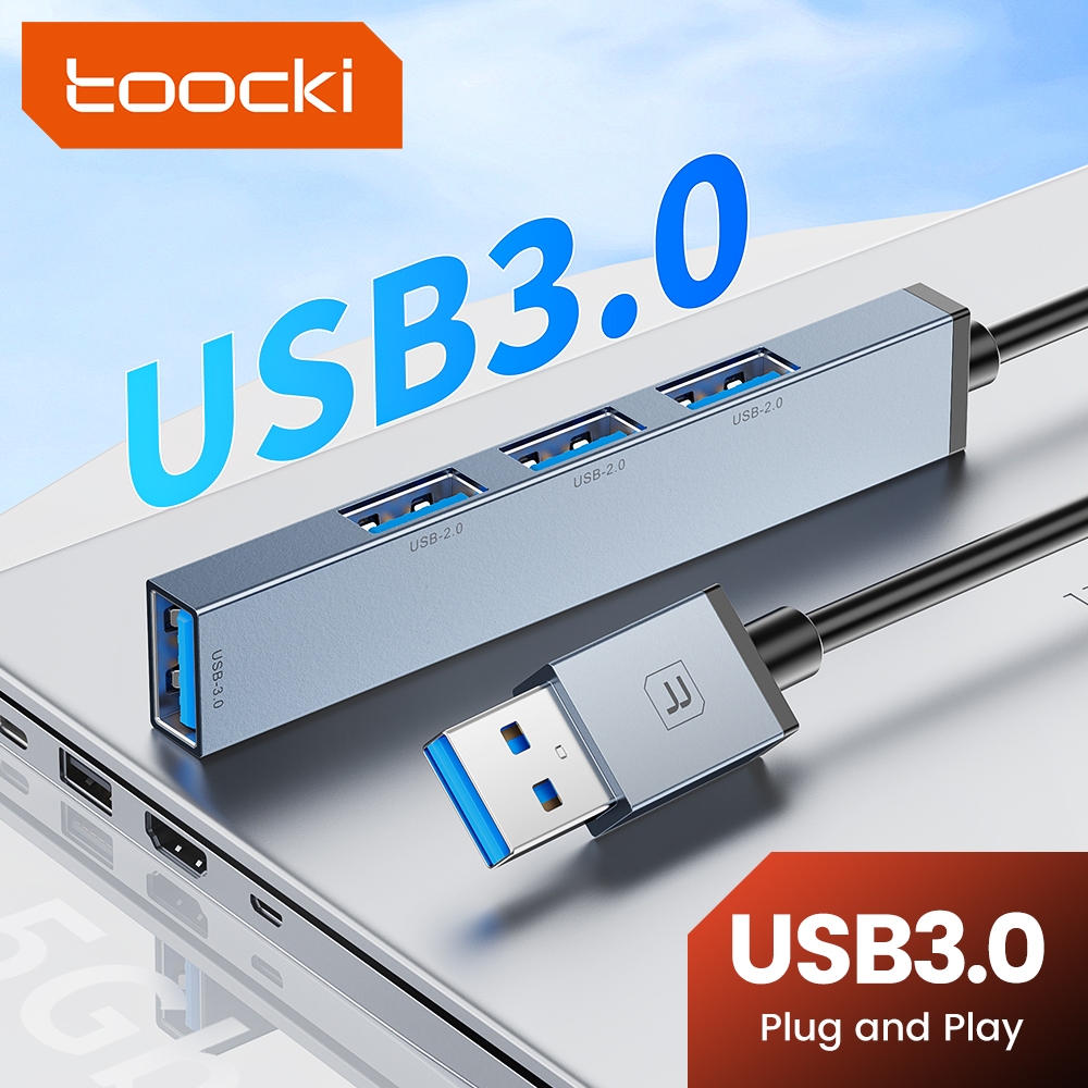 Toocki Splitter 4-Port USB3.0 Hub 5Gpbs High Speed Multi Port Adapter For Computer Accessories ...