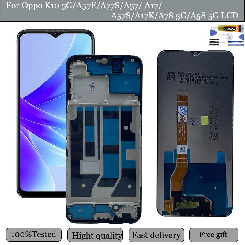 For OPPO A17 CPH2477/ A17K CPH2471 LCD Display Touch Screen With Frame ...