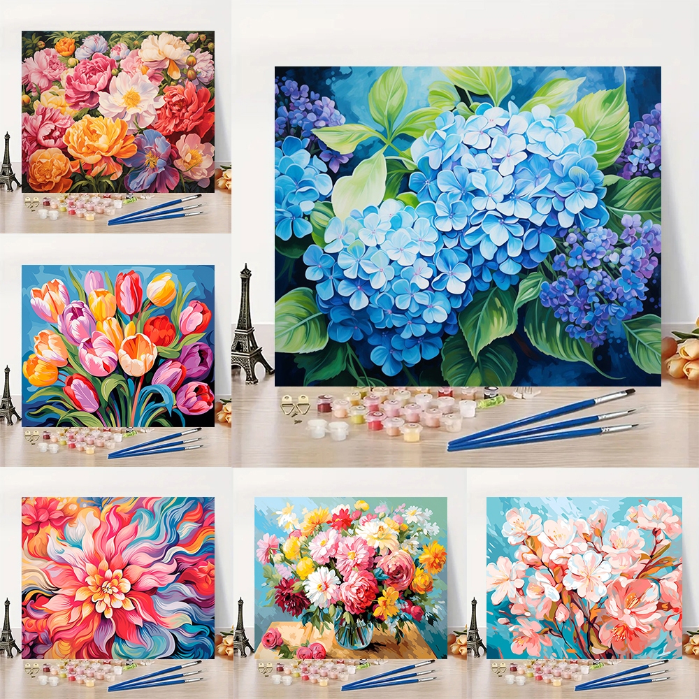 DROFE / Paint By Numbers / Blue Hydrangea / Digital Oil Painting by ...