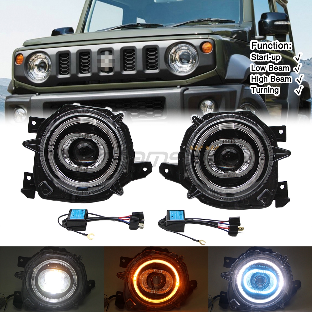 LED Front Headlight Assembly For Suzuki Jimny JB74W 2019+ Headlamp Set With Turn Signal Lights ...