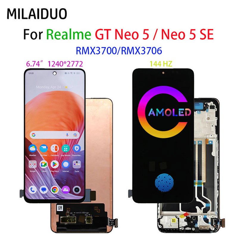 Original AMOLED / TFT For Realme GT Neo 5 RMX3706 LCD Realme GT Neo5 SE RMX3700 LCD Display ...