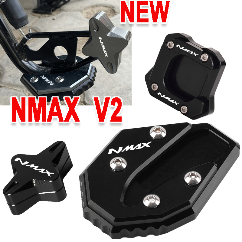 NEW NMAX V2 Kickstand Pad Side Stand Shoes NMAX CNC Motorcycle Flat ...