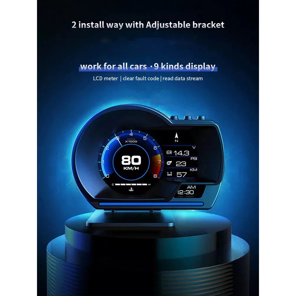 Newest A501 Auto Meter Car HUD Turbo Gauge Car Head Up Display OBD2 ...