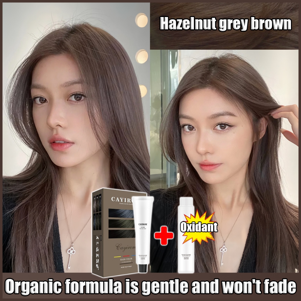 CAYIROM Hair Color Hazelnut grey brown(100ml Hair Dye+100ml Oxidant ...