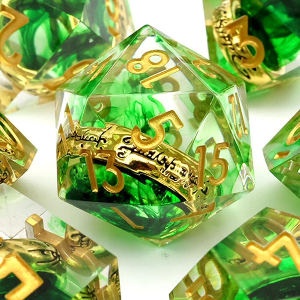 DND Dice Set Lord of The Rings Dice Set with Dice Box, 7PCS Handmade ...