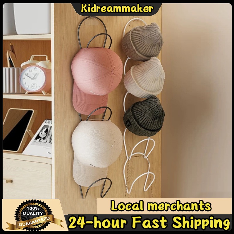5PCS Hook Hat Rack Hanging Metal Holder Baseball Rack MultiLayer Cap ...