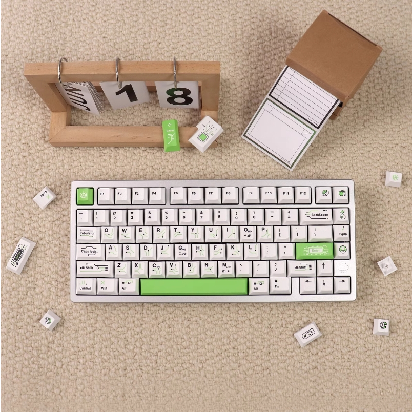 Circuit Board Mechanical Keyboard Keycaps Set of 148keys White Green ...