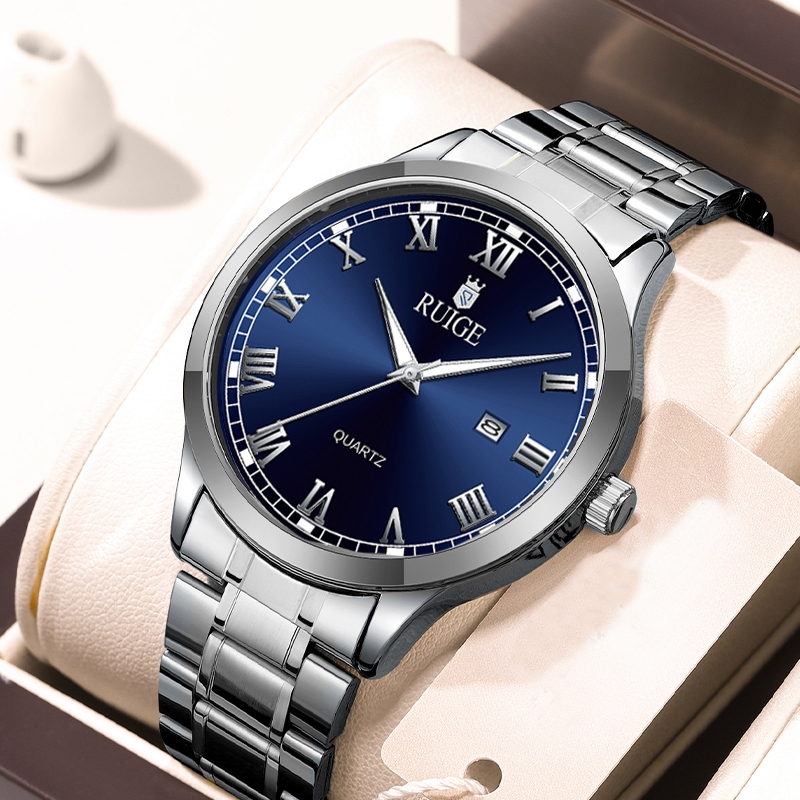 RUIGE Fashion Men's Watch Roman Scale Minimalist Men's Famous Watch ...