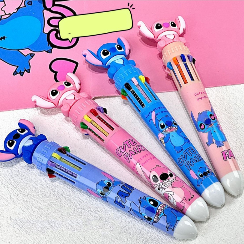 1pc Lilo And Stitch 10 colors Press Ballpoint Pen Anime Cute Student ...