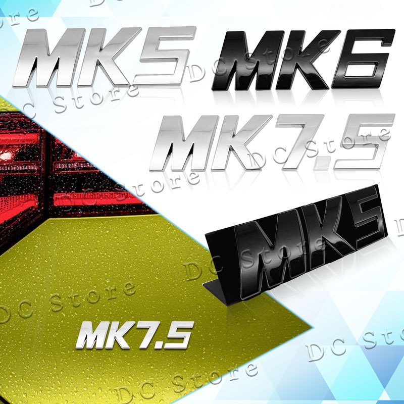 3D Metal Car Front Grille Emblem Rear Trunk Badge Sticker Decal For MK5 ...