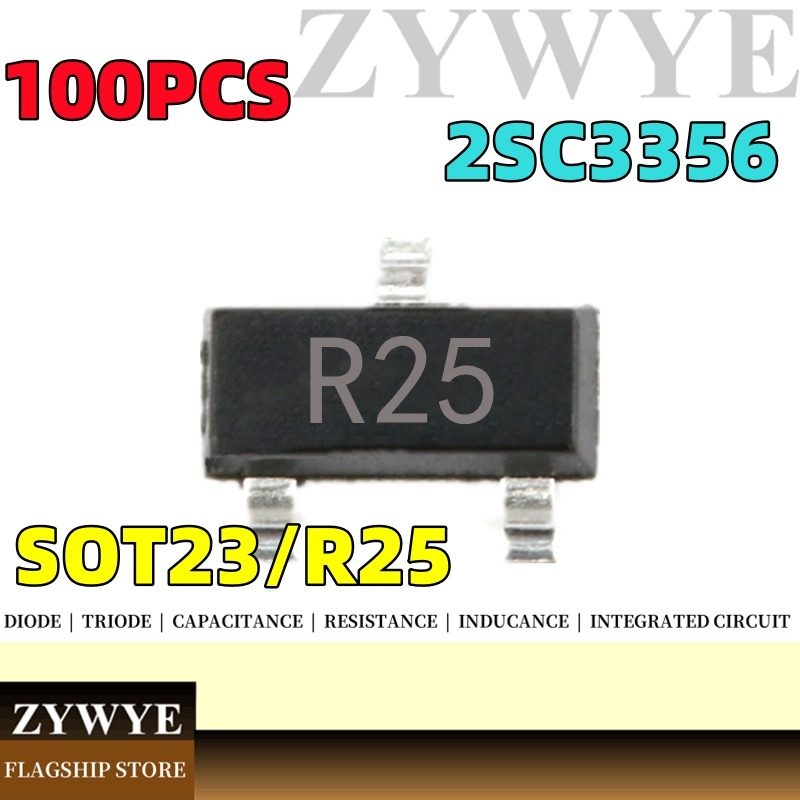100pcs 2SC3356 Triode R25 Triode Patch High Frequency Amplifier ...