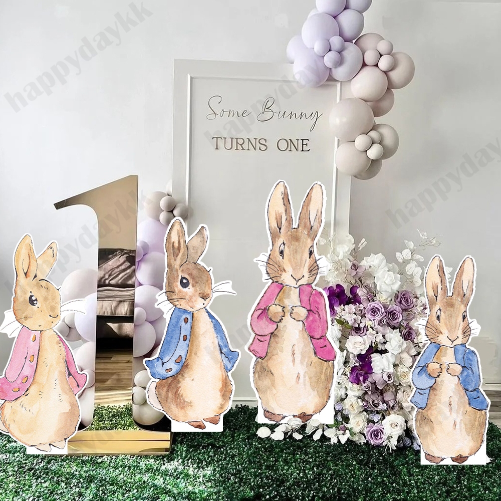 1pc 36inch Blue Pink Rabbit KT Board Party Backdrop Jungle Animals Kid ...