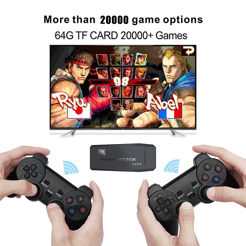 10000 HD 4K M8 Video Game Console Classic Double Gamepad Support ...
