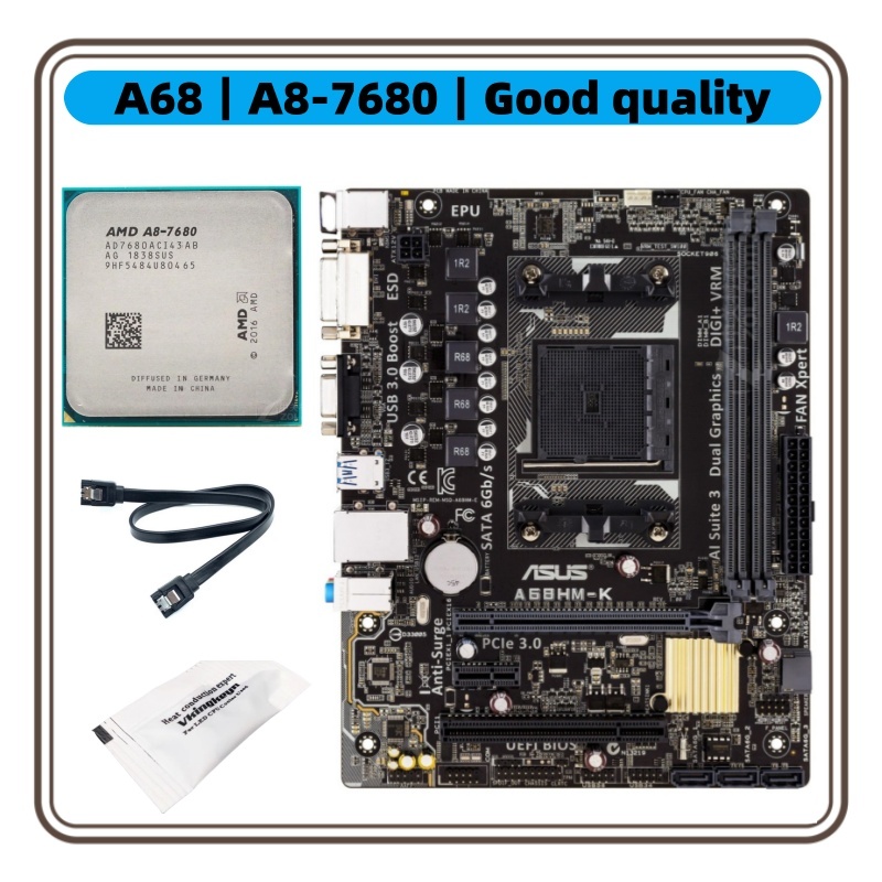ASUS GIGABYTE Used FM2 FM2+ A68HM-DS2 A68HM-S1 A68HM-K 7680 CPU Desktop ...