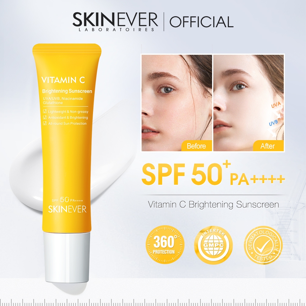 SKINEVER Vitamin C Brightening Sunscreen Waterproof Long Lasting Sun ...