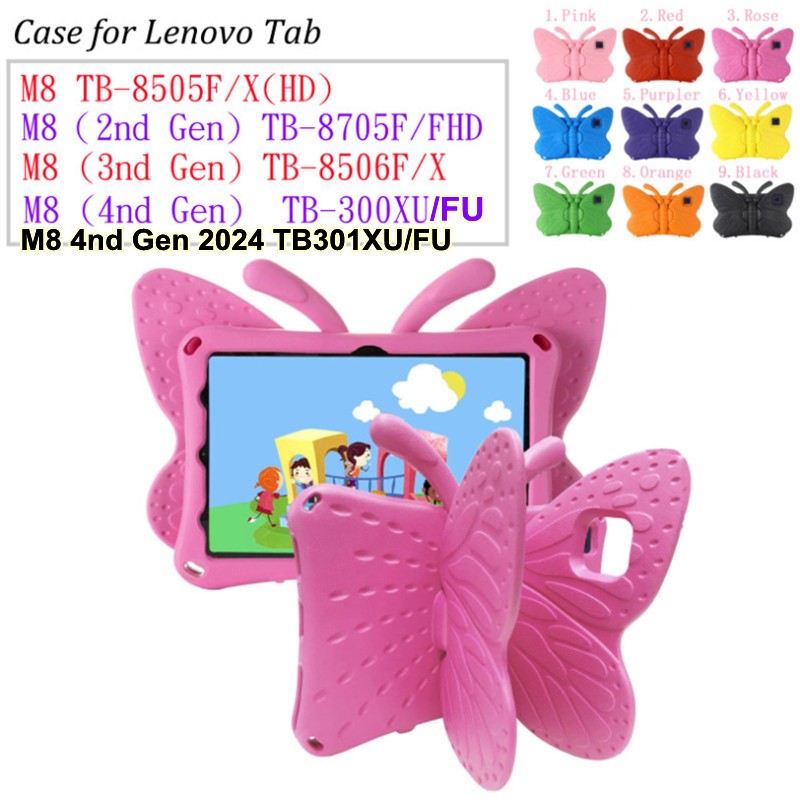 For Lenovo Tab M8 HD TB-8505F/TB-8505X Safe Kids Butterfly EVA Foam ...