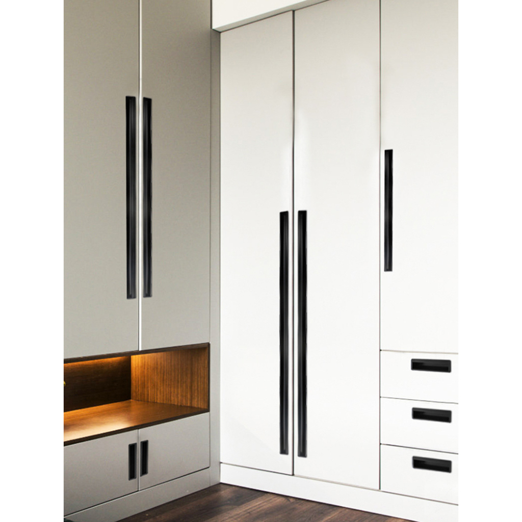 600mm 800mm 1000mm Black Cabinet Wardrobe Embedded Handle Drawer ...