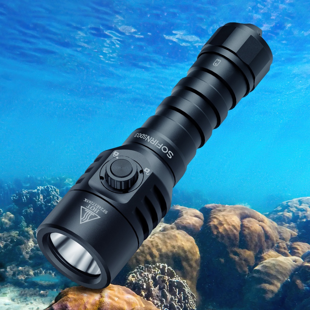 Sofirn SD03 Powerful Dive Light Max 1800 Lumen 100m Underwater for Submersible Safety Deep Sea ...