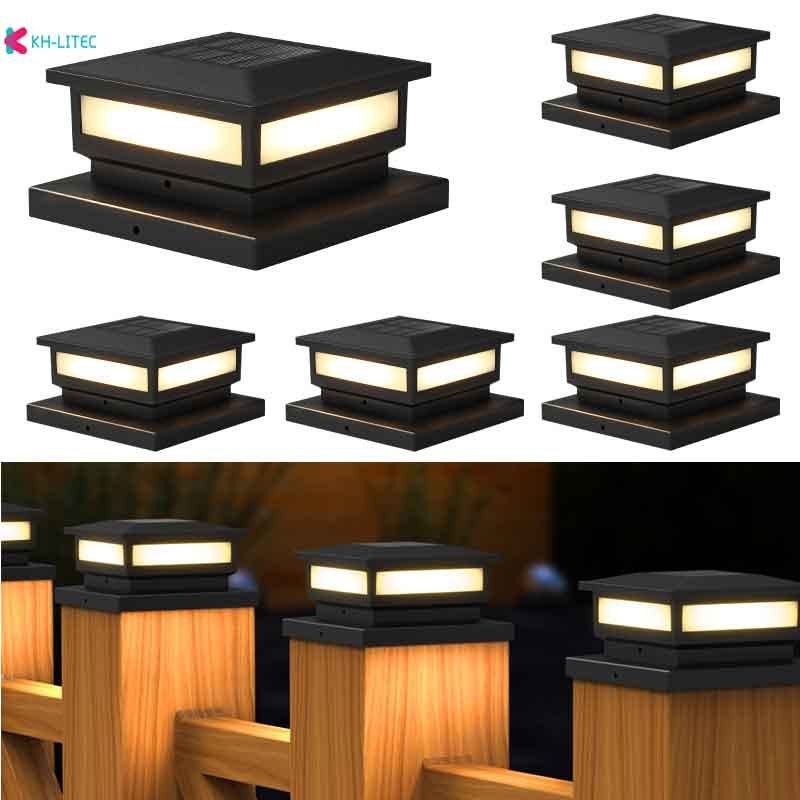 Solar Post Light Outdoor Column Head Light LED Garden Fence Gate Deck ...