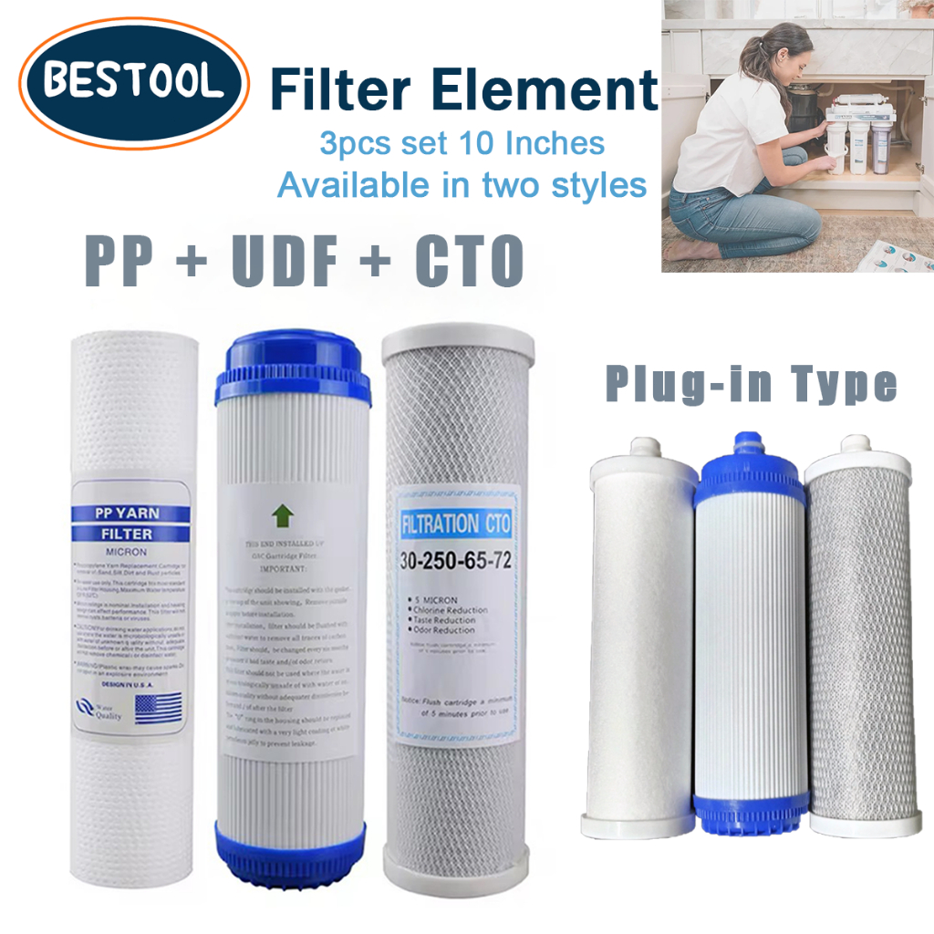 PP / UDF / CTO 10 inches 3 Stage Filters replacement Universal Filter ...