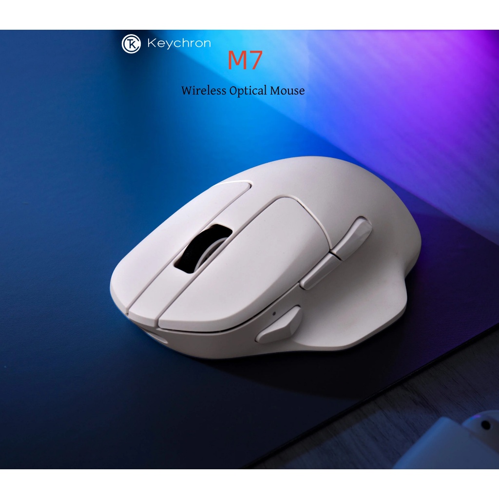 Keychron M7 Wireless Gaming Optical Mouse, 2.4 GHz/Bluetooth 5.1/Wired ...