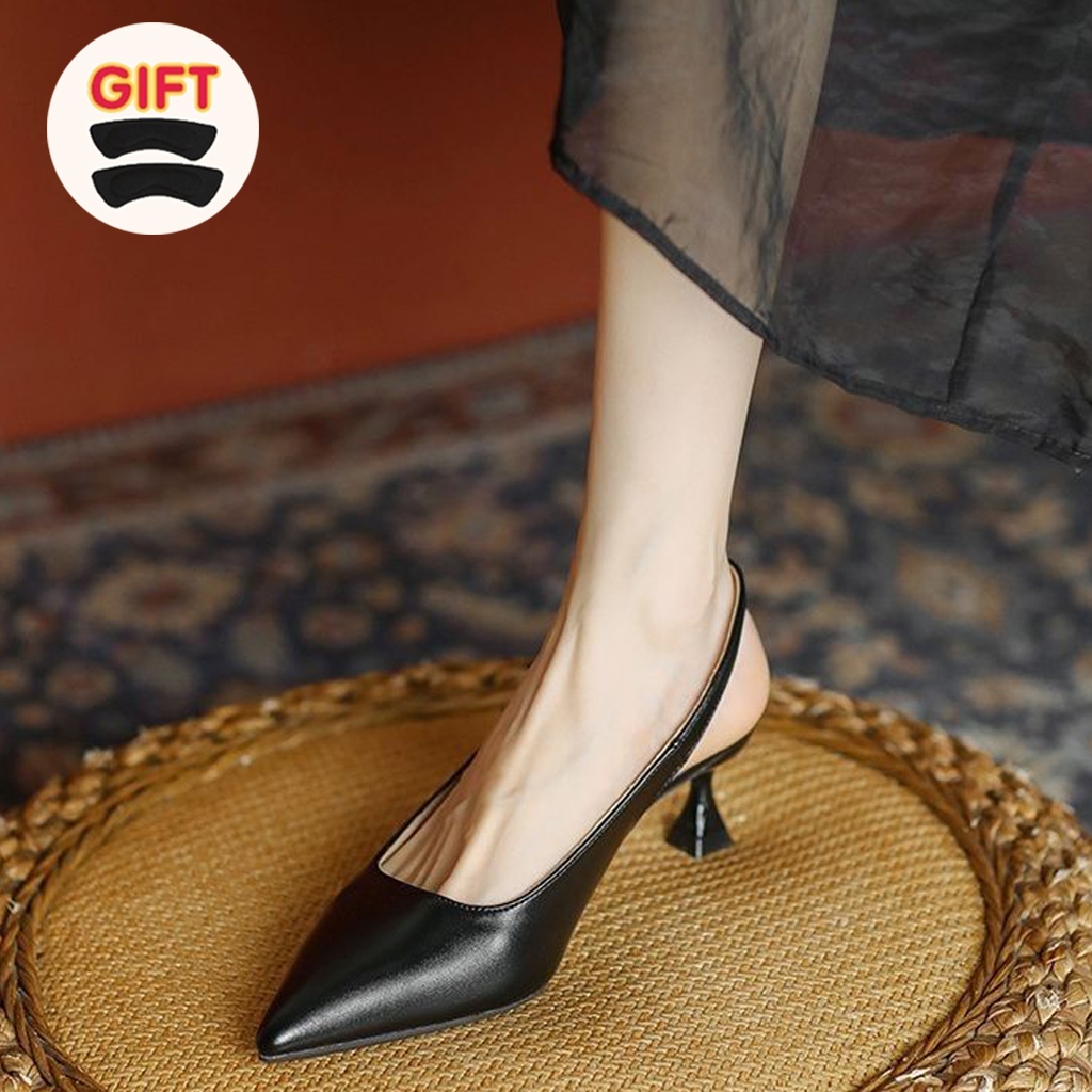 [Free Gift] Black Closed Shoes 2 inch Sandals for Women with Heels ...