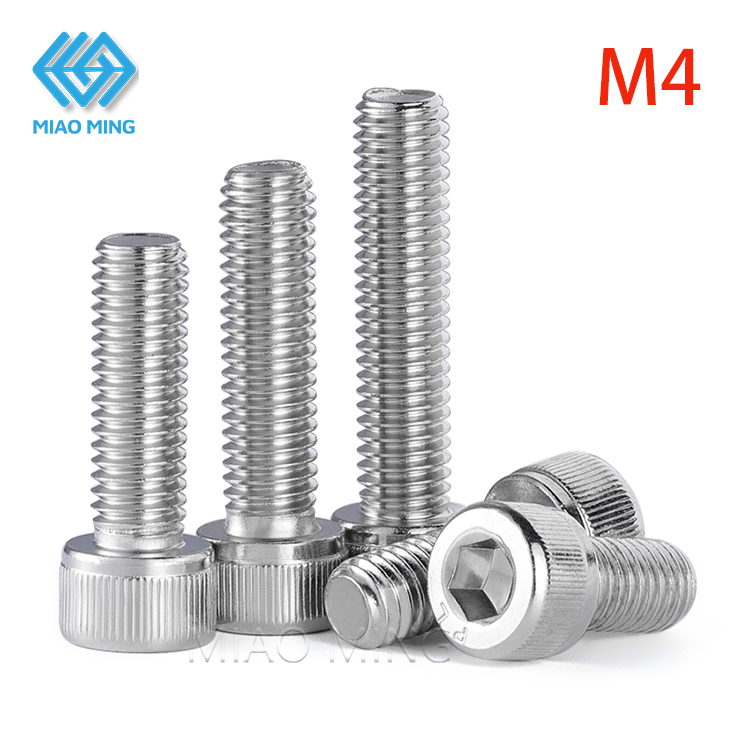 M4 Hex Socket Cap Head Screws 304 Stainless Steel SHINY SURFACE Allen ...