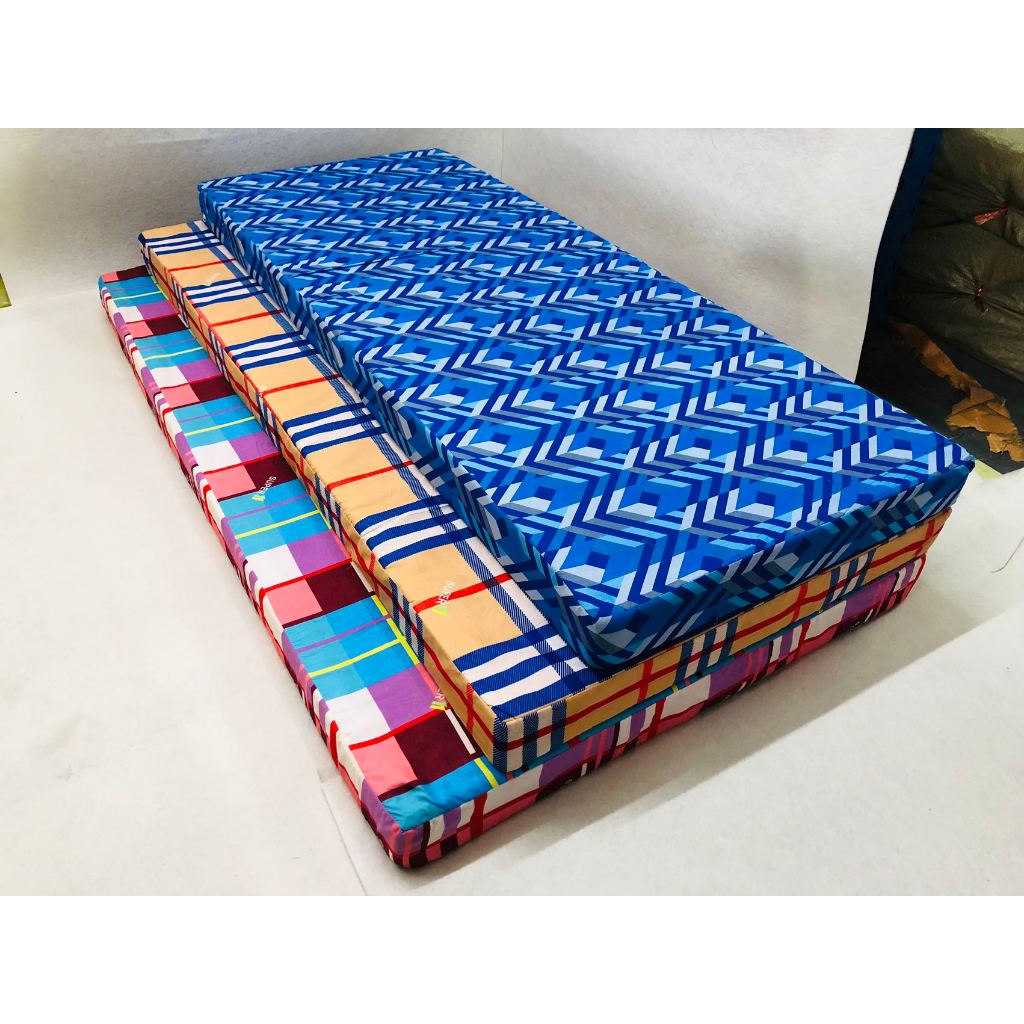 SUPER11 Matress Thicken Foldable Foam Mattress with Cover Single/Double ...