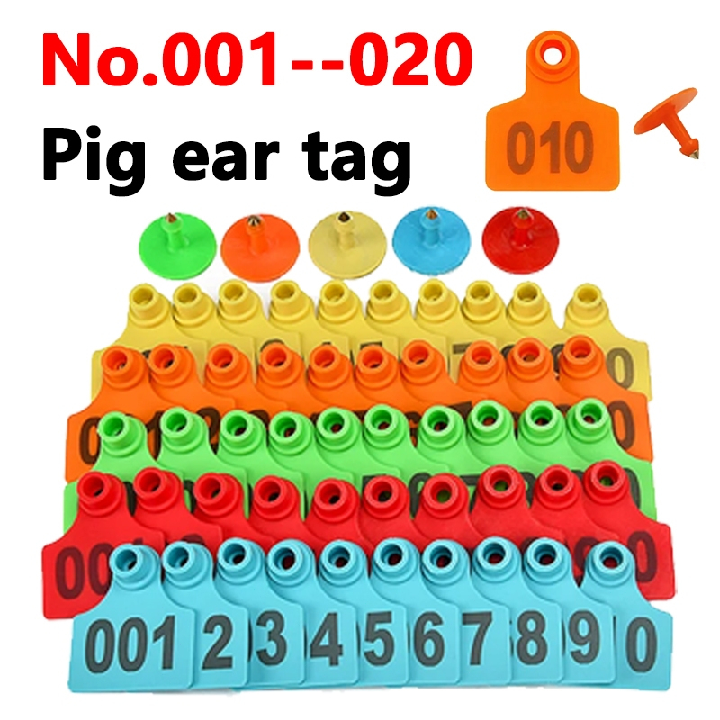 20Pcs Animal ear tag 001-100 Number Identification ear tags Livestock ...