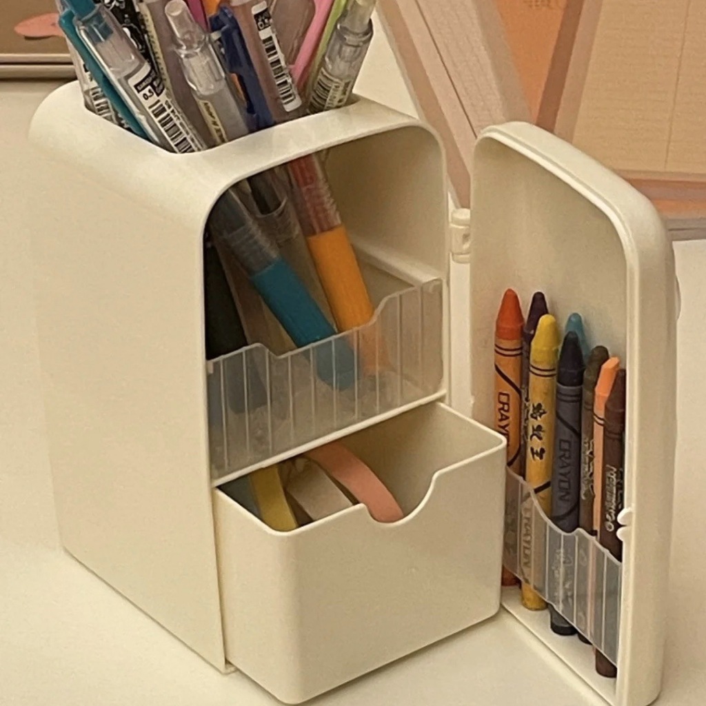 Cute pen holder desk organizer stationery storage refrigerator shape ...