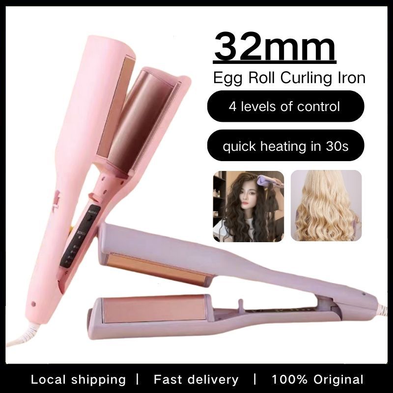 32mm Egg Roll Curling Iron 32mm French Egg Roll Curling Wand Water ...