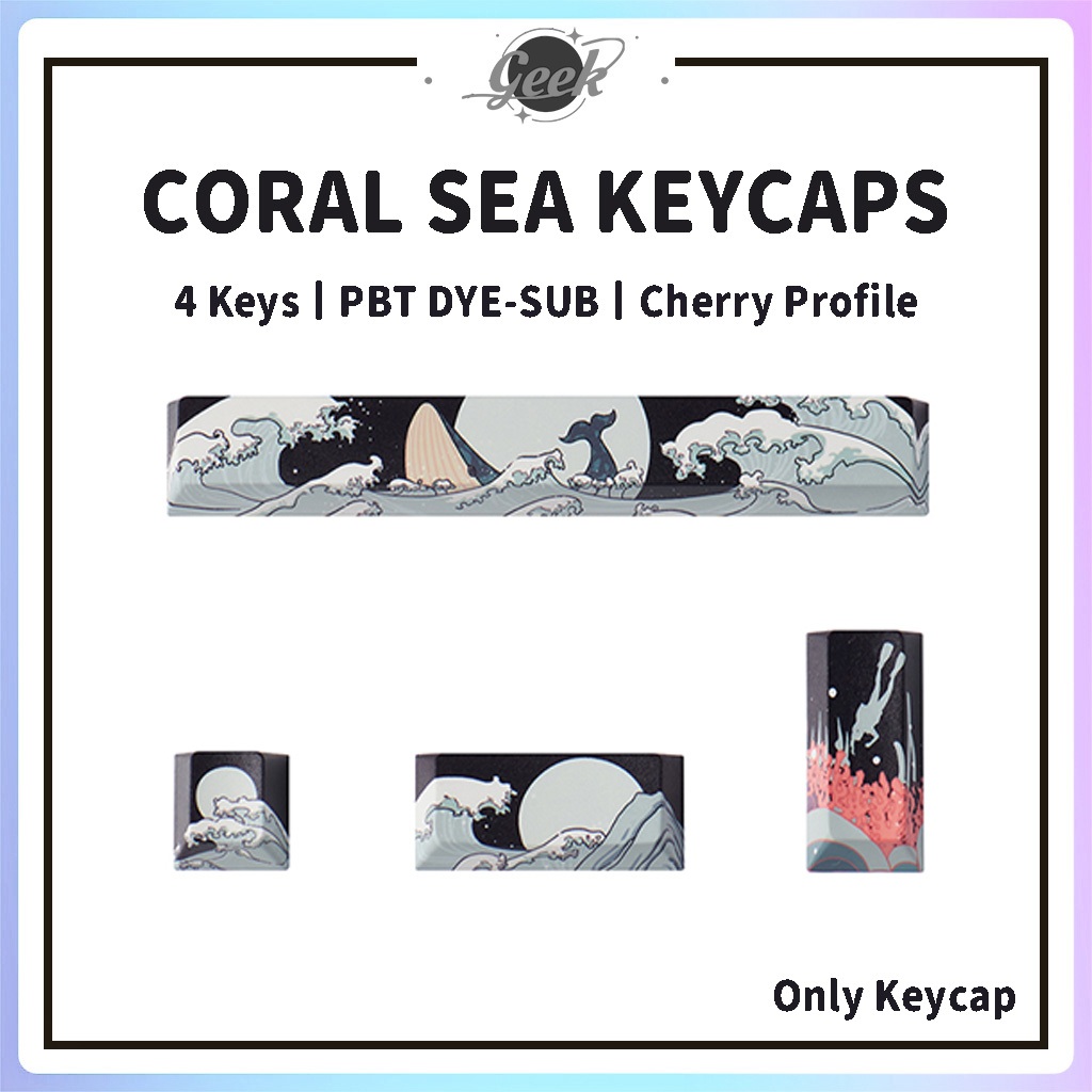 Coral Sea Keycaps PBT Dye-sub Cherry Profile Keycap Custom Keycaps ...