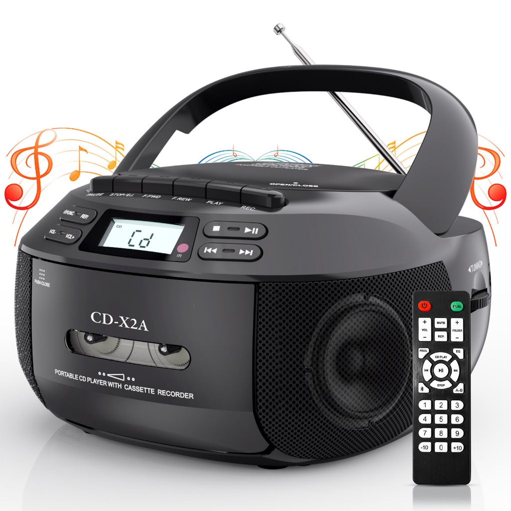 Handheld Bluetooth CD MP3 player FM radio cassette recorder cassette ...