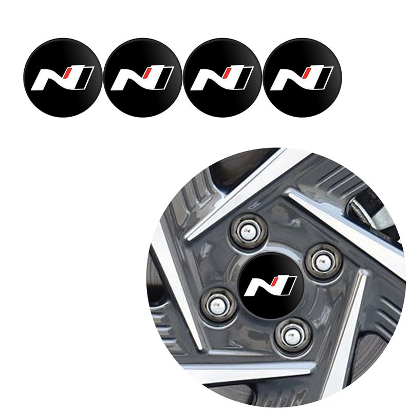 4PCS 56mm N line Car Wheel Center Stickers Hub Cap Decal for Hyundai N ...