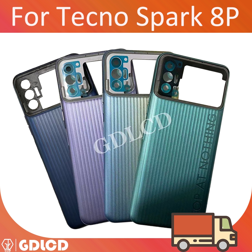 For Tecno Spark 8P KG7 Back Battery Cover Rear Panel Door Housing Case ...