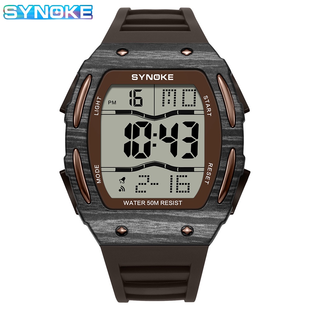 SYNOKE Digital Sports Electronic Watch Alarm Color Illumination Multi ...