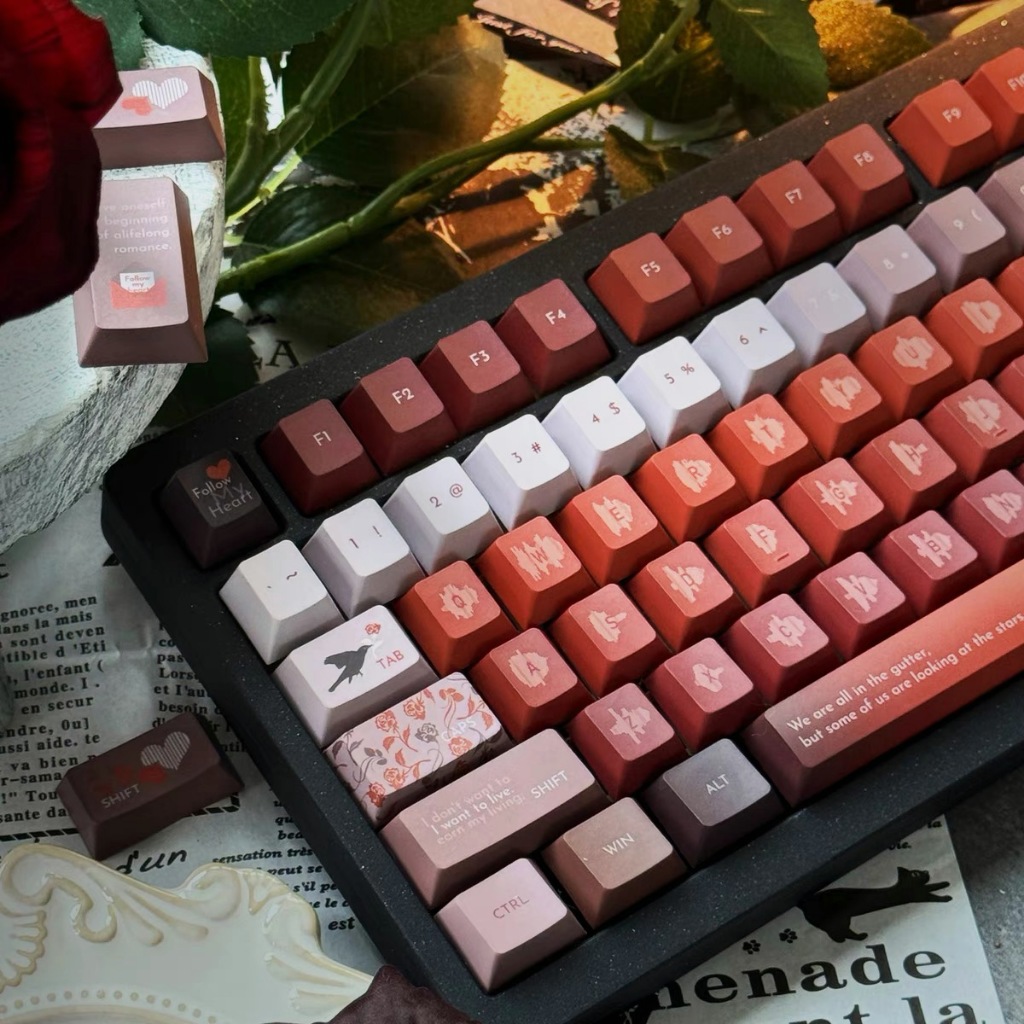 142 Keys Nightingale Roses Keycaps Original Design Cherry Profile PBT ...