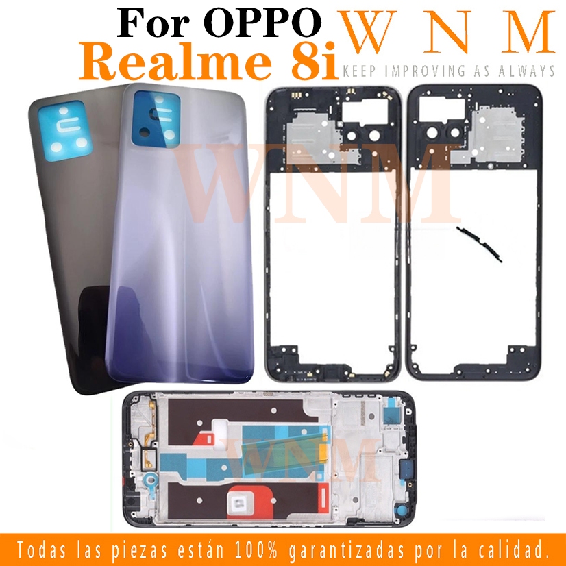 For OPPO Realme 8i LCD Front Frame Bezel Back Battery Cover + Middle ...