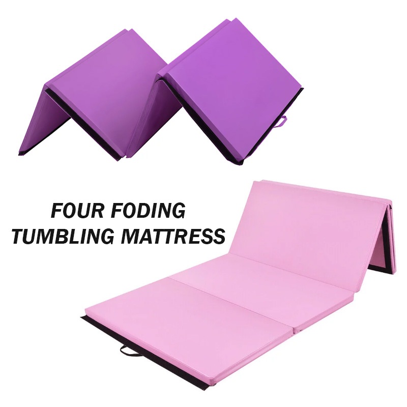 4-Fold Gymnastics Mattress Tumbling Mat 4 Panels Exercises Gym Fitness ...