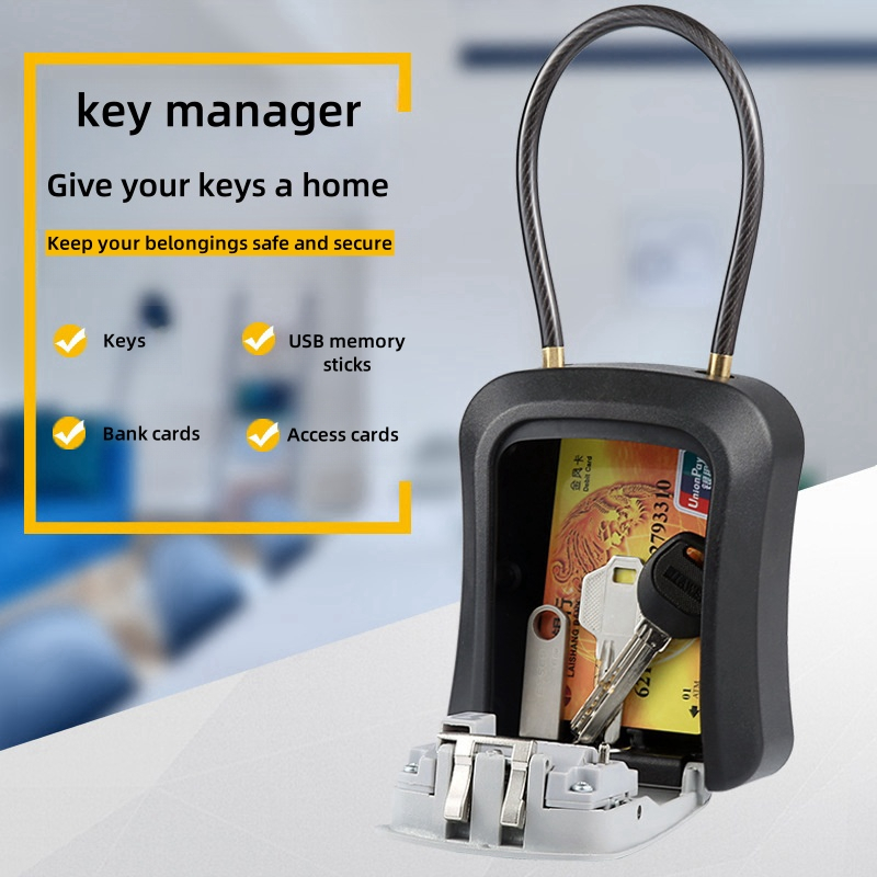 Key Box Wire Rope Combination Lock Safe Wall Mounted and Hanging High ...