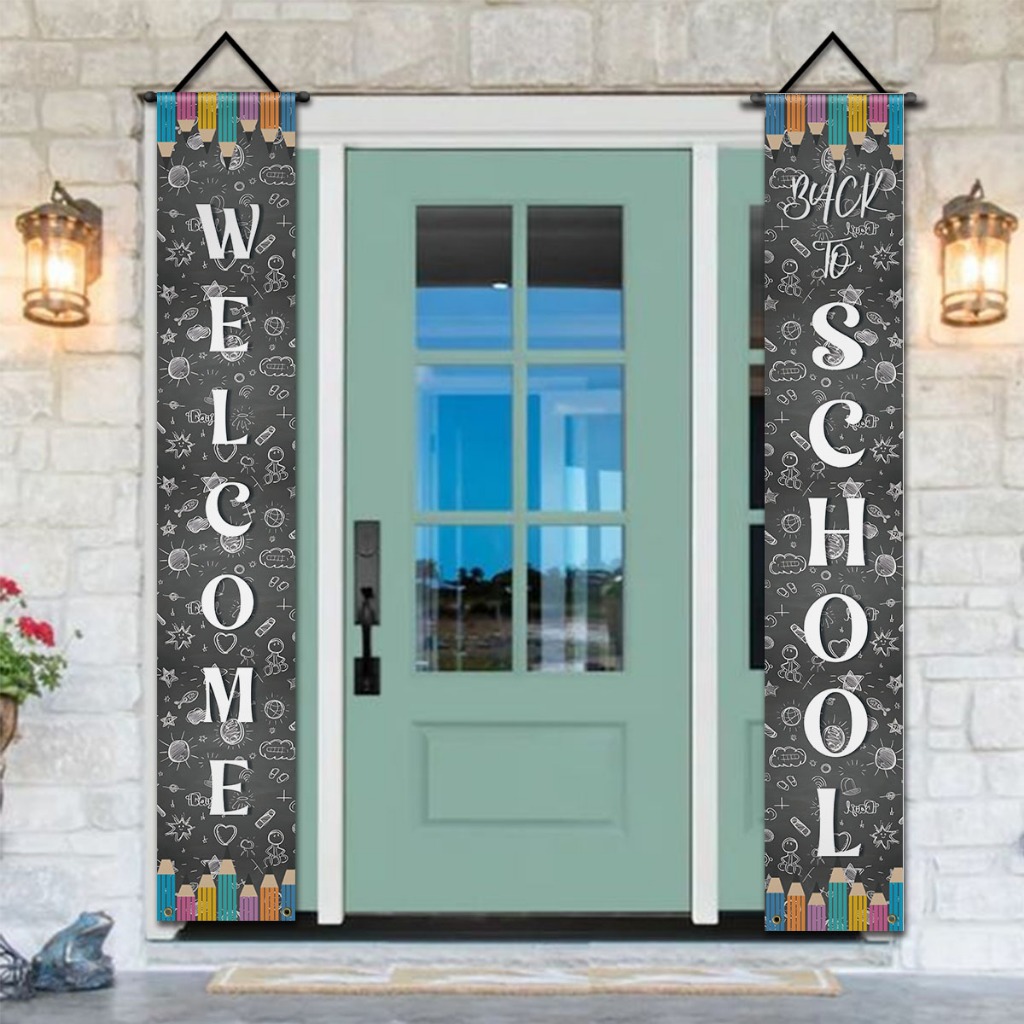Welcome Back to School Banner Porch Sign Classroom Office School ...