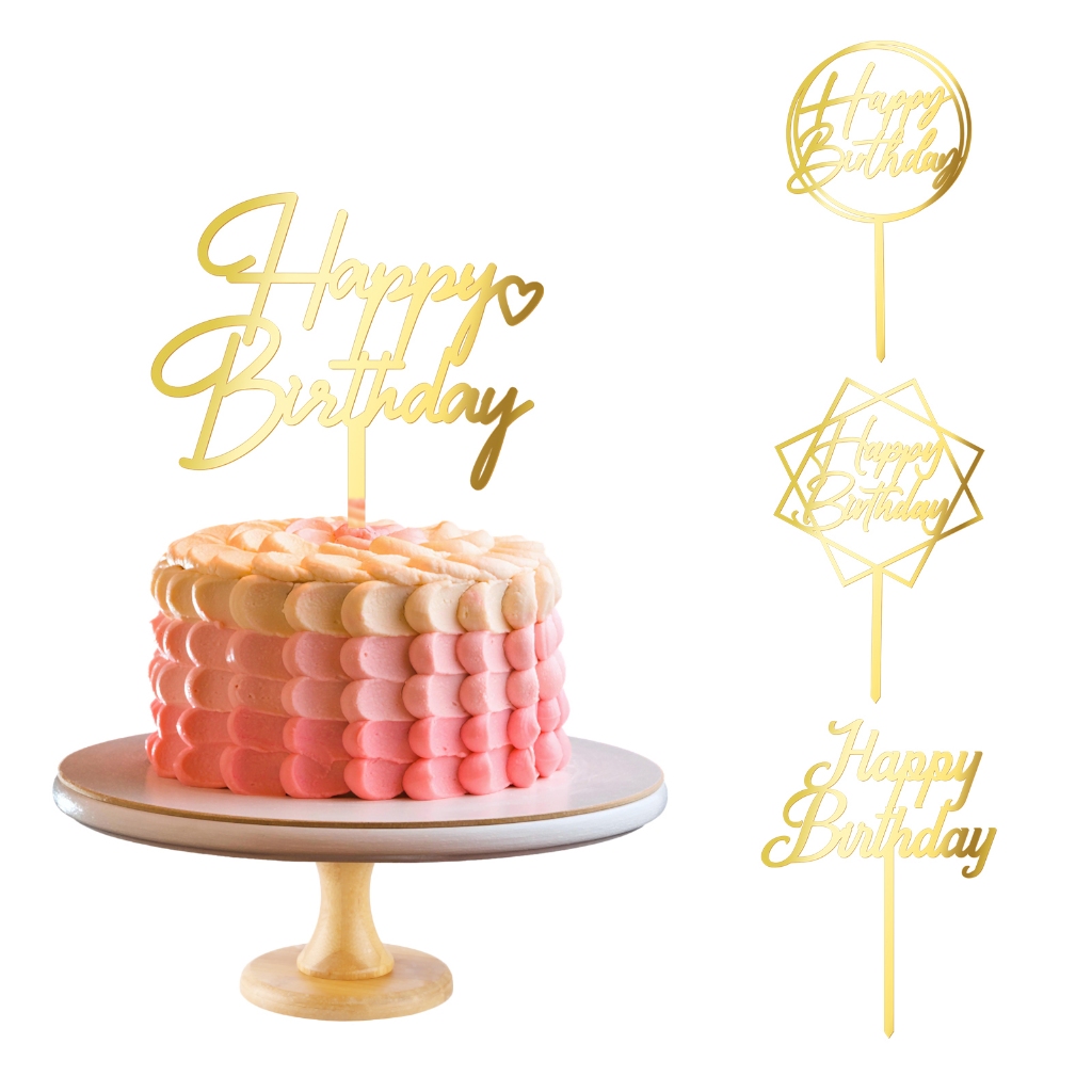 Happy Birthday Acrylic Cake Topper Birthday Cakes Decoration Insert ...