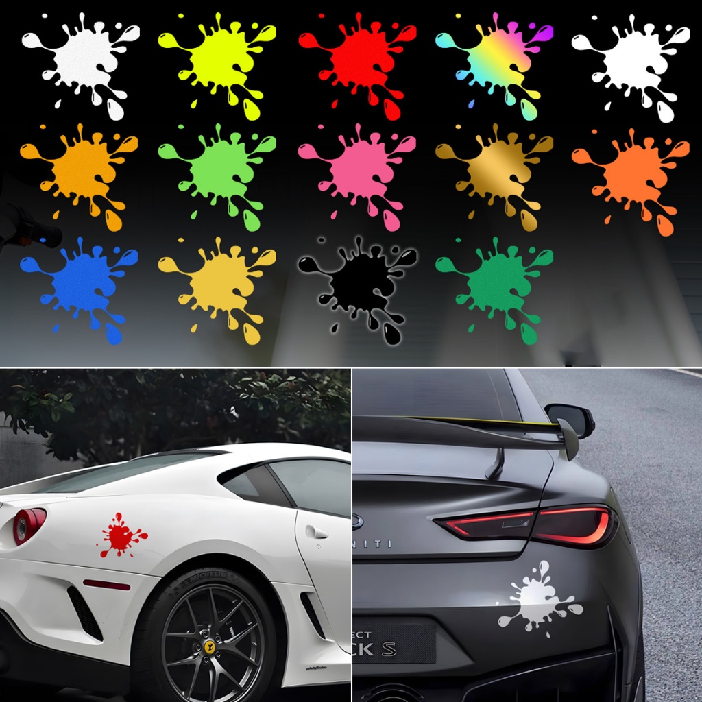 Funny Paint Stains Water Drop Ink Sticker Reflective Car Window Decals ...