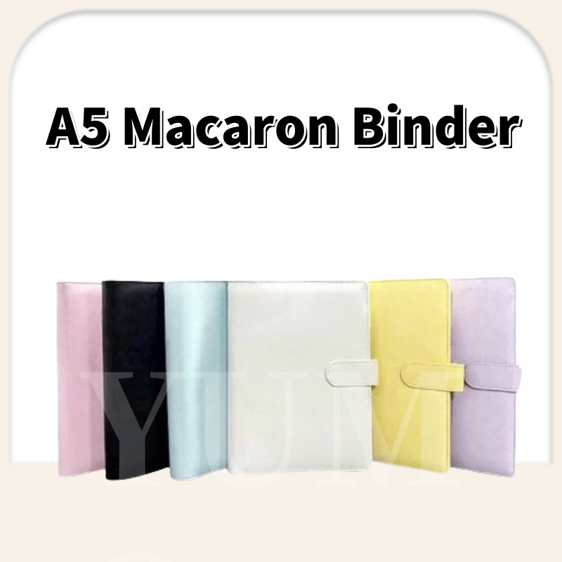 Macaron Binder Leather PU A5 photocard Album Binder Money Organizer ...