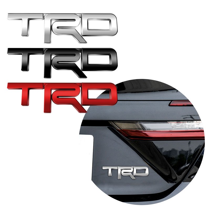 3D Metal Emblem TRD Letter Logo Car Body Badge Sticker For Toyota TRD ...
