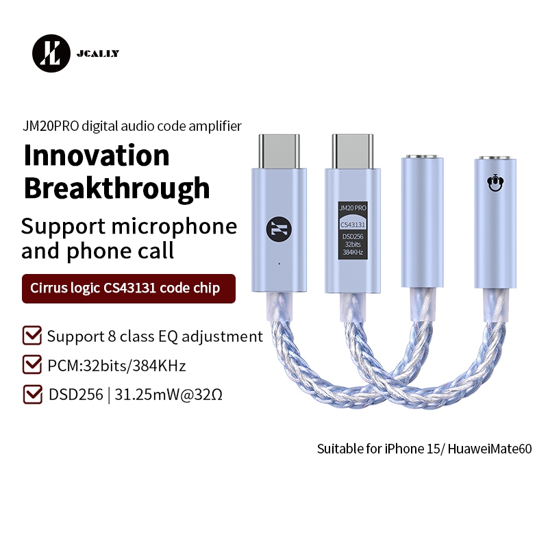 JCALLY JM20 PRO phone adapter CS43131 digital audio adapter TYPEC to 3. ...