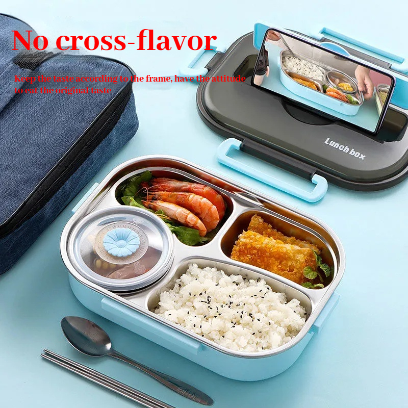 304 Stainless Steel Insulated Lunch Box Leak-Proof Dinnerware Set Adult ...