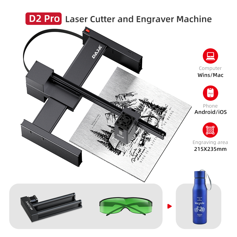 DAJA D2 Pro Laser Engraving Machine Acrylic Printer Small Automatic ...